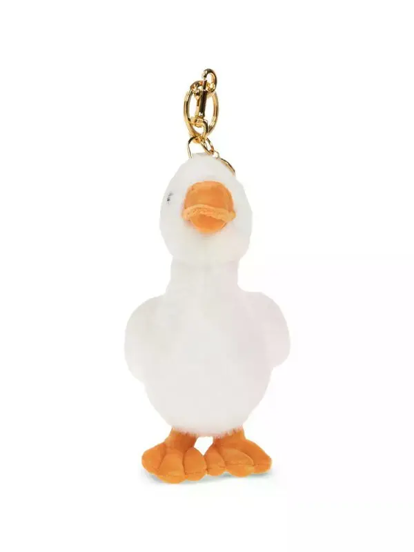 Moschino Goose-pendant Keyring - White