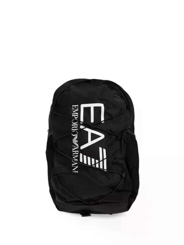 EA7 Logo-print Bungee-cord Backpack - Black