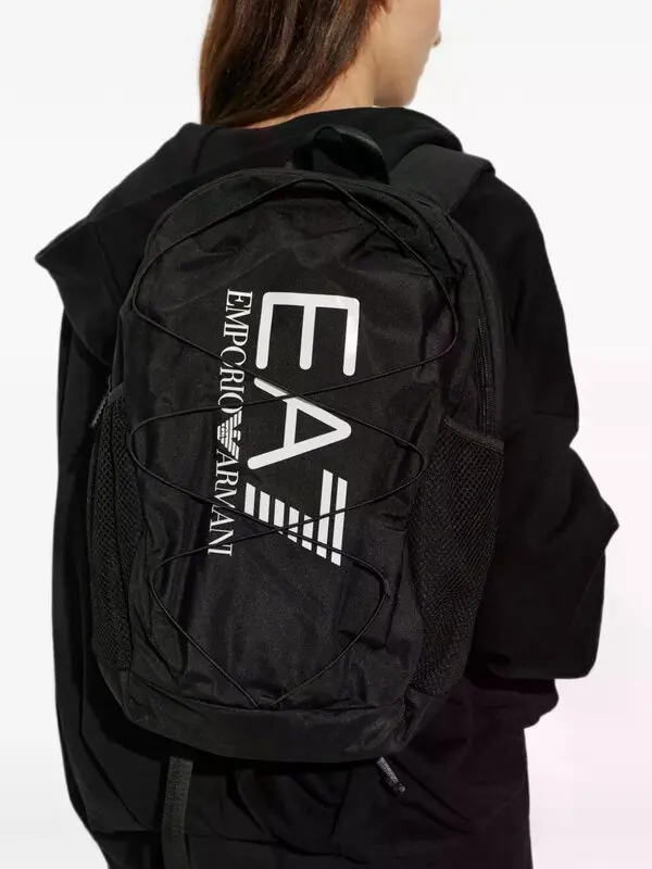 EA7 Logo-print Bungee-cord Backpack