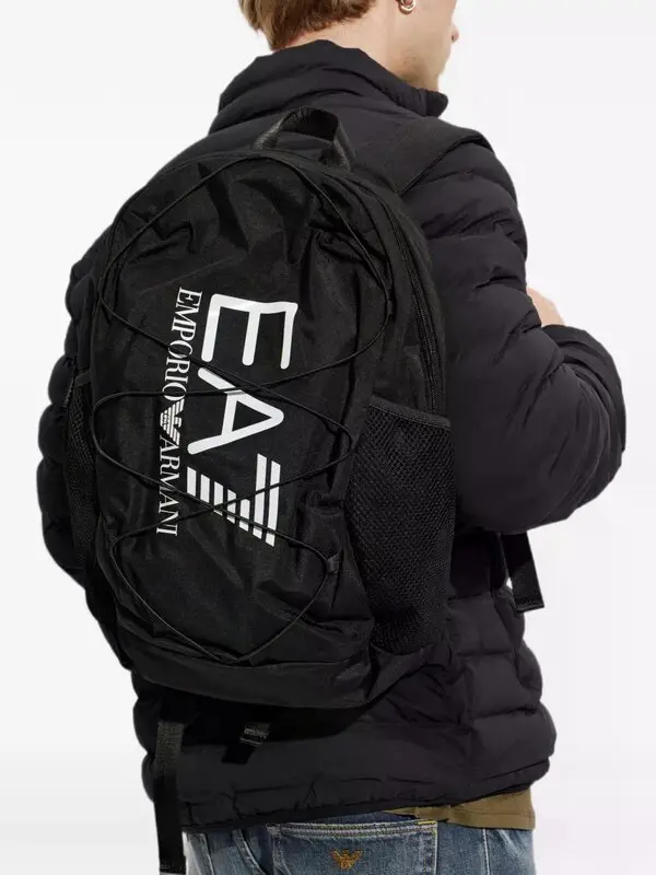 EA7 Logo-print Bungee-cord Backpack