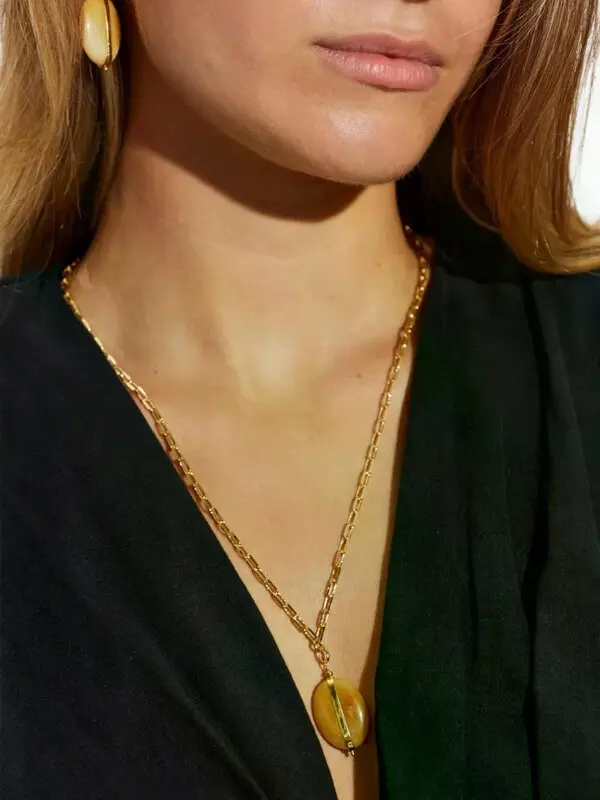 Isabel Marant Étoile Stone-pendant Cable-link Necklace - Gold