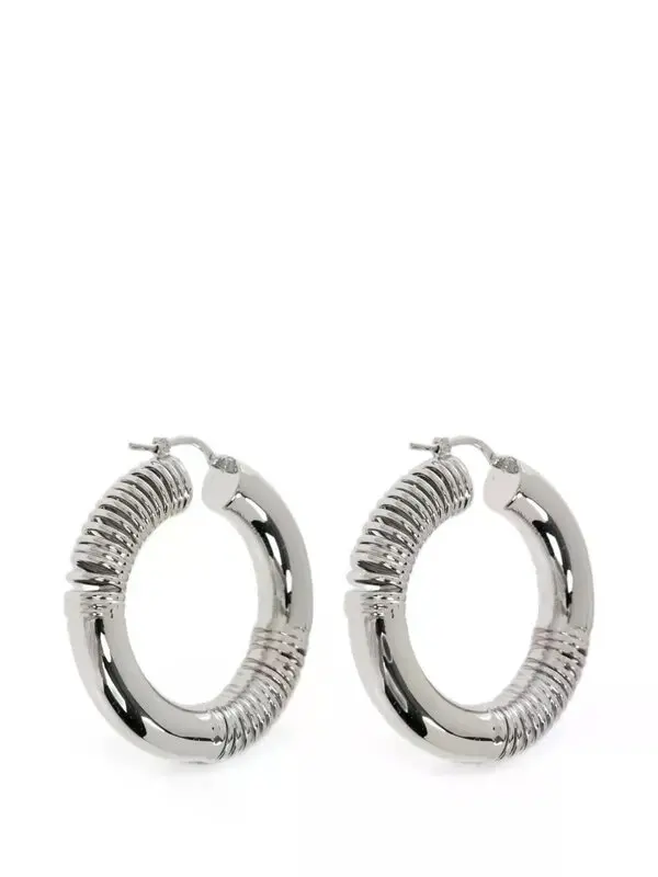 Marni Ridged Hoop Earrings - Silver