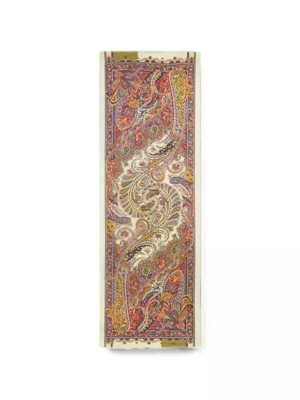 Etro Cashmere And Silk Scarf With Paisley Print - Neutrals