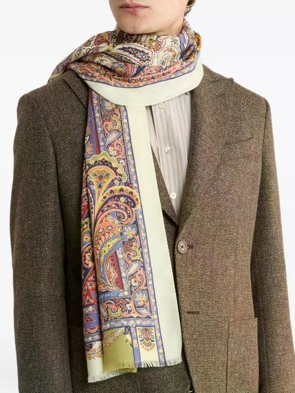 Etro Cashmere And Silk Scarf With Paisley Print
