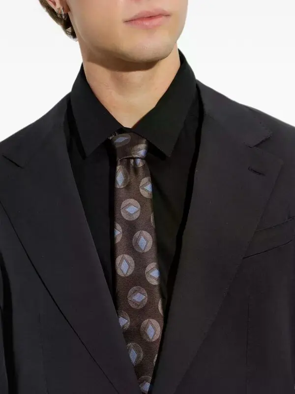 Giorgio Armani Geometric-print Silk Tie