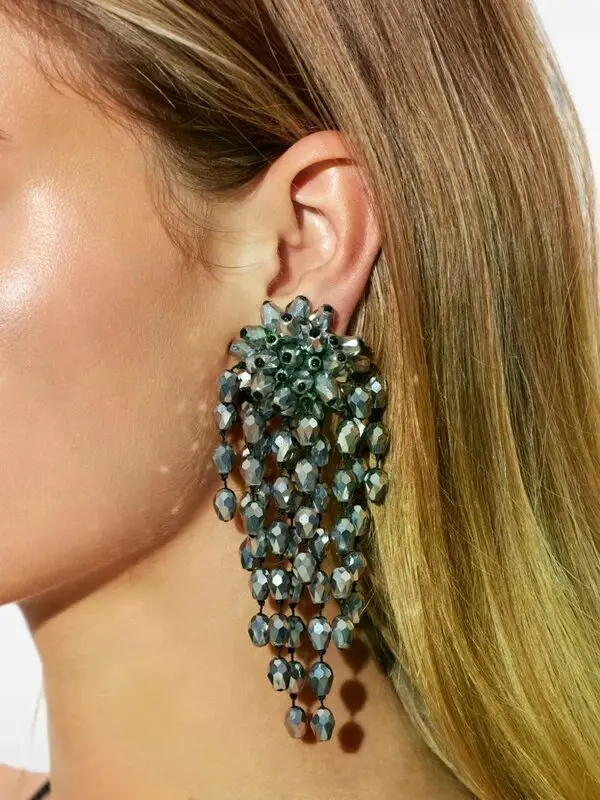 Isabel Marant Étoile Bead-embellished Clip-on Earrings - Grey