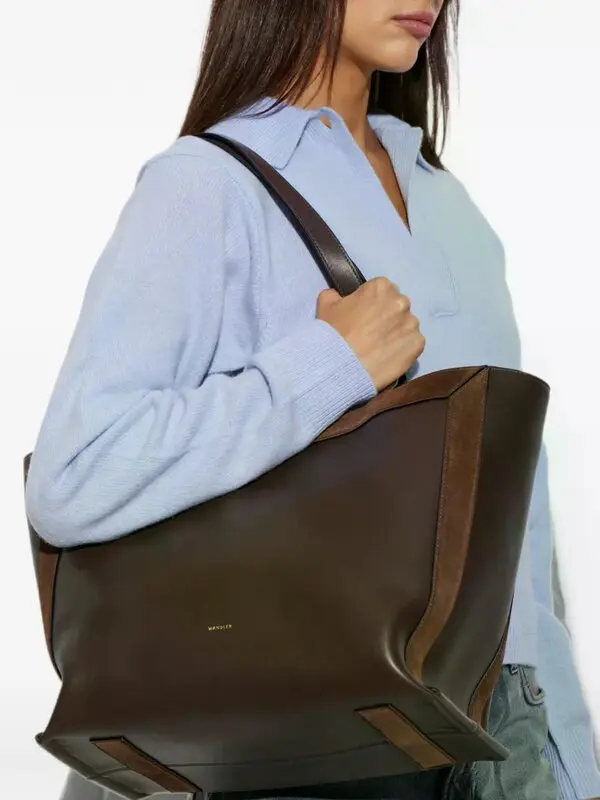 WANDLER Medium Ida Suede-panel Leather Tote Bag