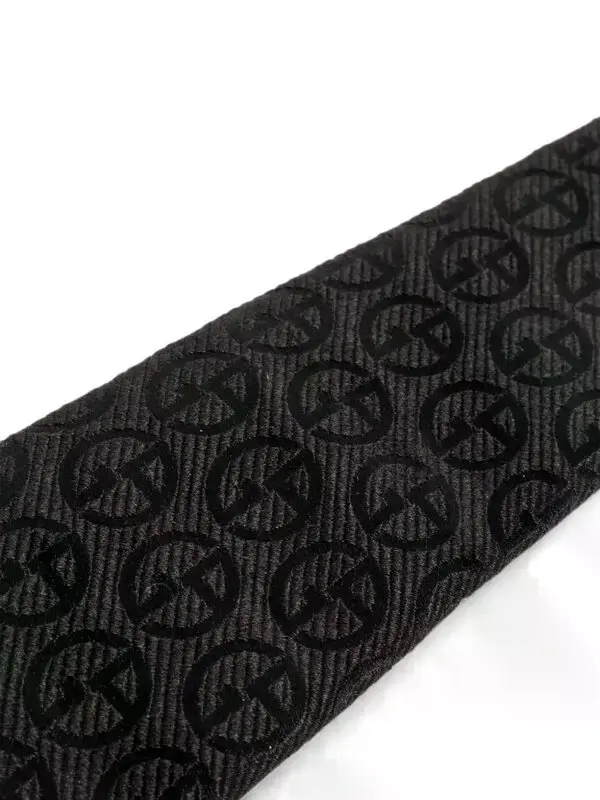 Giorgio Armani Logo-jacquard Tie - Black