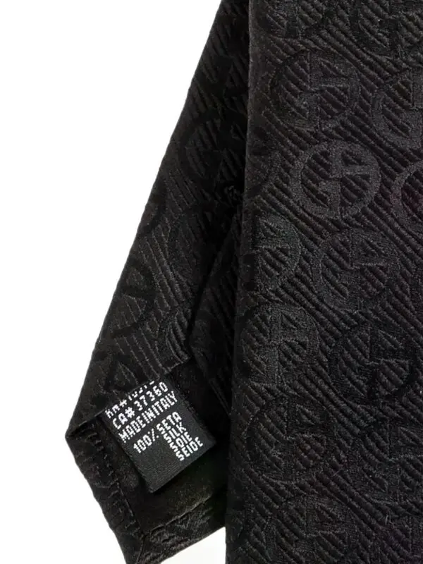 Giorgio Armani Logo-jacquard Tie - Black