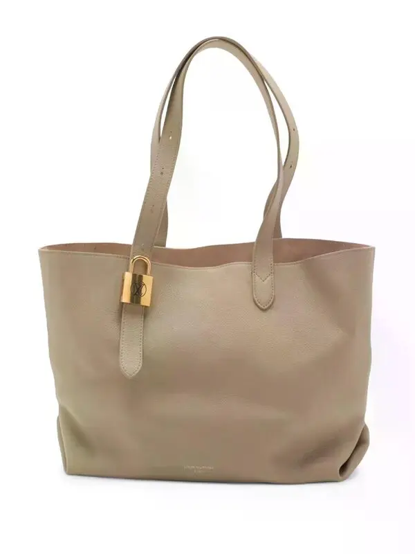 LOUIS VUITTON 2000-2026 Grained Calfskin Low Key Cabas Mm Tote Bag - Neutrals