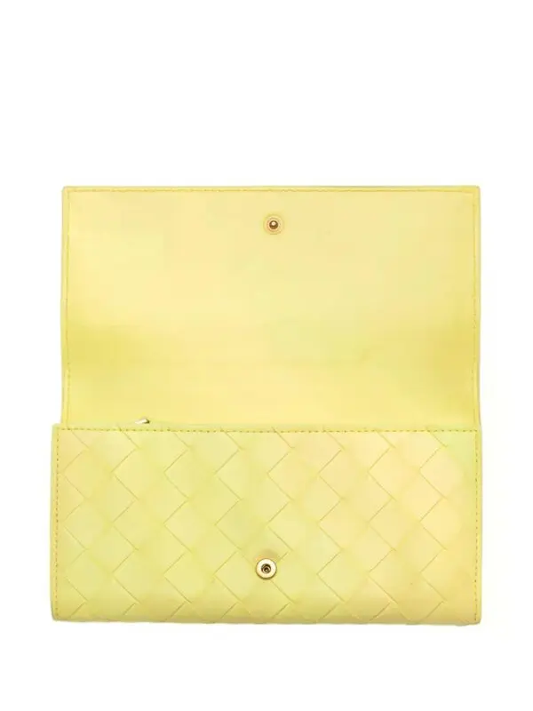 Bottega Veneta 2012-2026 Nappa Intrecciato Continental Flap Wallet Long Wallets - Yellow