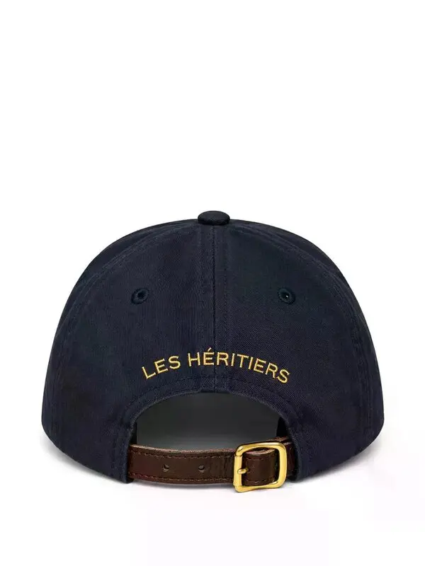 LES HÉRITIERS Logo Embroidered Distressed Baseball Cap