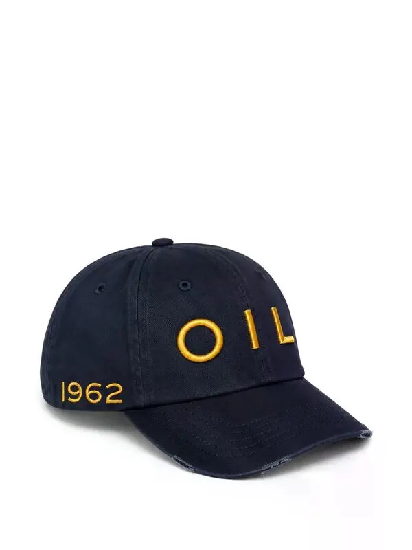 LES HÉRITIERS Logo Embroidered Distressed Baseball Cap