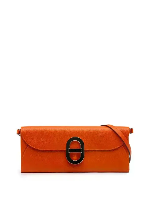 Hermès 2023 Epsom Maillon To Go Wallet Crossbody Bag - Orange