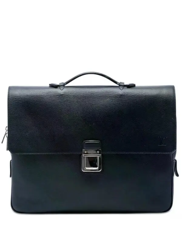 LOUIS VUITTON 2012 Taiga Vassili Pm Business Bag - Blue