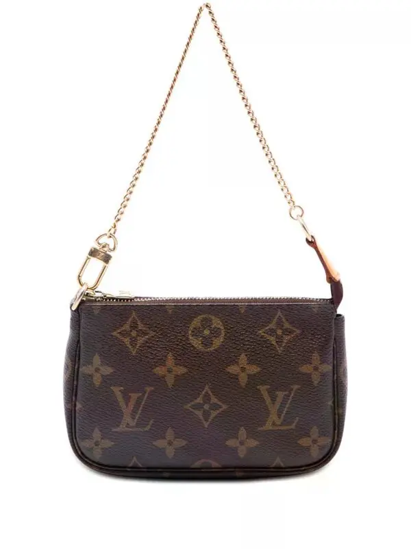 LOUIS VUITTON 2004 Monogram Mini Pochette Accessoires Handbag - Brown