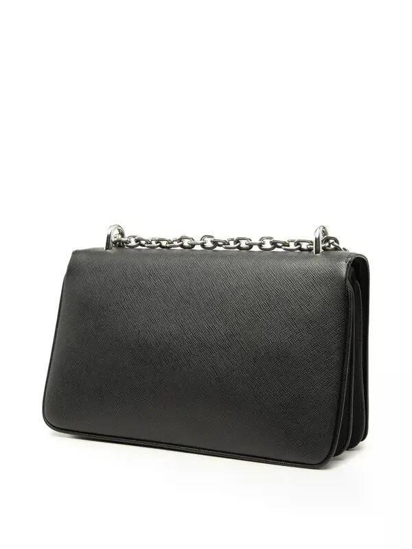 Prada Saffiano And Tessuto Chain Crossbody Bag