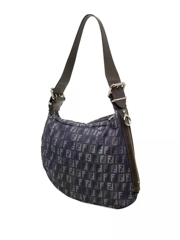 Fendi Zucchino Denim Oyster Shoulder Bag