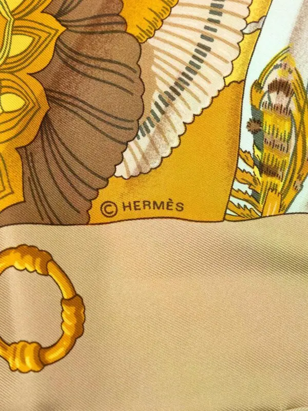 Hermès 1980-2010 Soleil De Soie Silk Scarf 90 Scarves - Brown