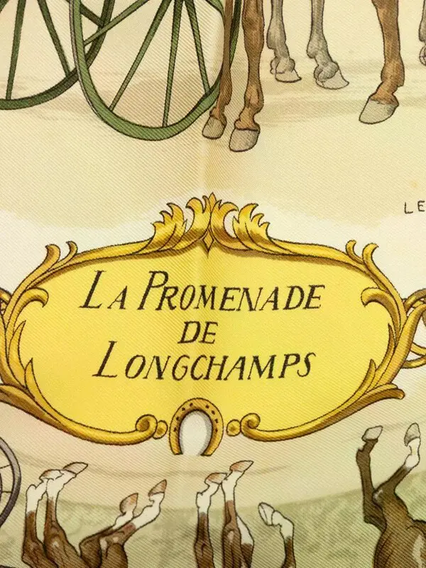 Hermès 1965 La Promenade De Longchamps Silk Scarf 90 Scarves - Pink