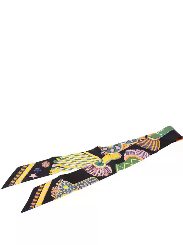 Hermès 2018 Epaulettes De Gala Silk Twilly Scarf Scarves - Black