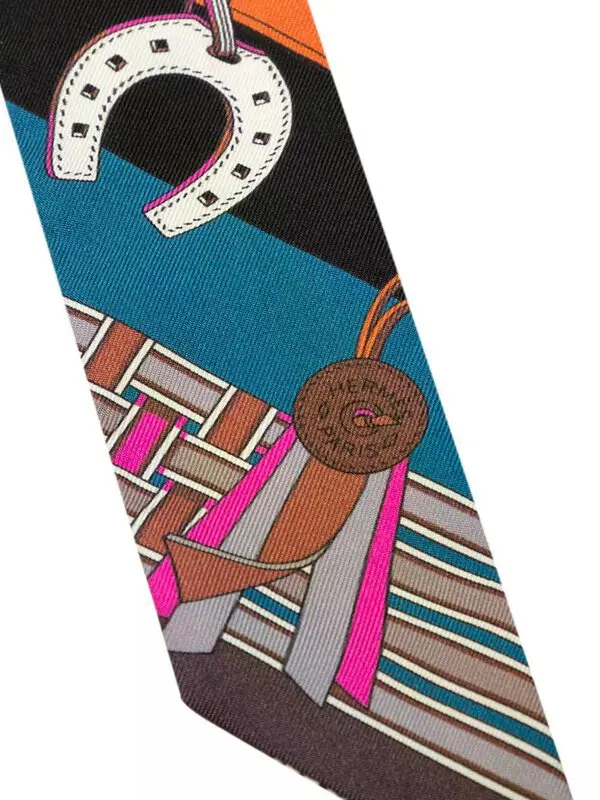 Hermès 2010-2018 Brides Et Gris Gris Twilly Silk Scarf Scarves - Blue