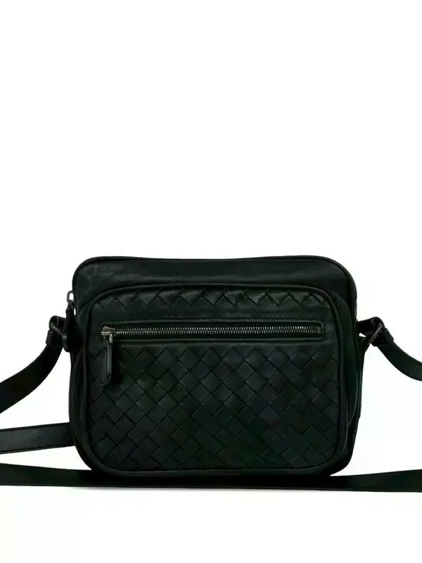 Bottega Veneta Nappa Intrecciato Crossbody Bag - Black