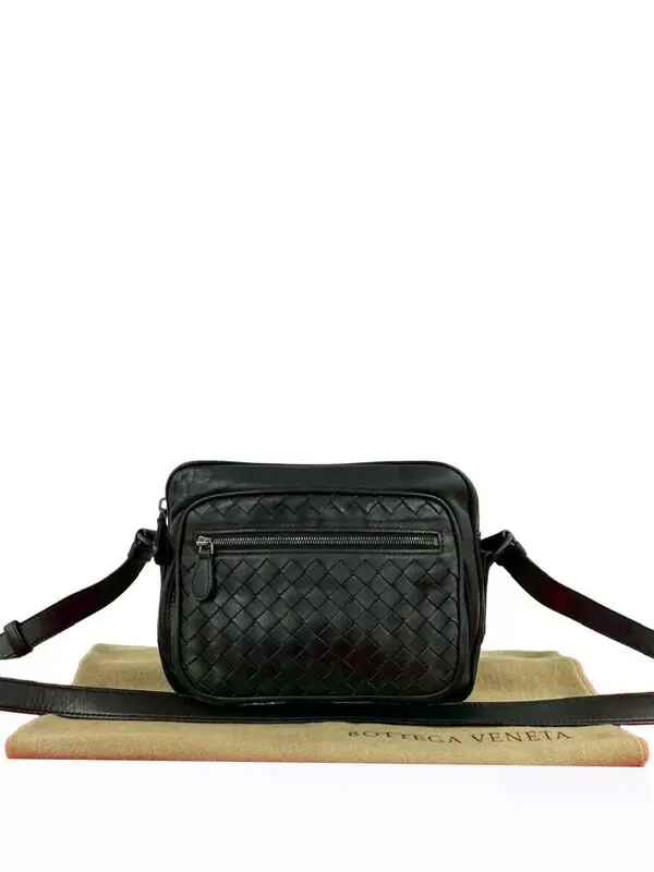 Bottega Veneta Nappa Intrecciato Crossbody Bag - Black