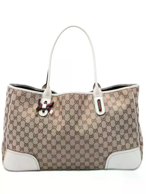 Gucci 2016-2026 Gg Canvas Web Princy Tote Bag - White