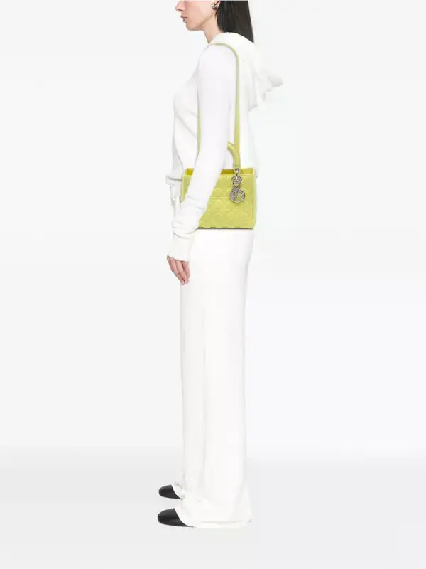 Dior Medium Lambskin Cannage Lady Satchel - Yellow