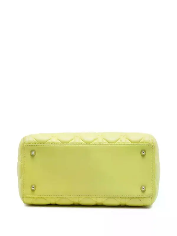 Dior Medium Lambskin Cannage Lady Satchel - Yellow