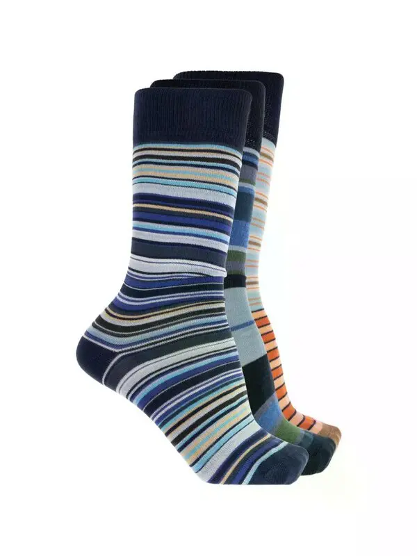 Paul Smith Stripe-pattern Socks - Blue