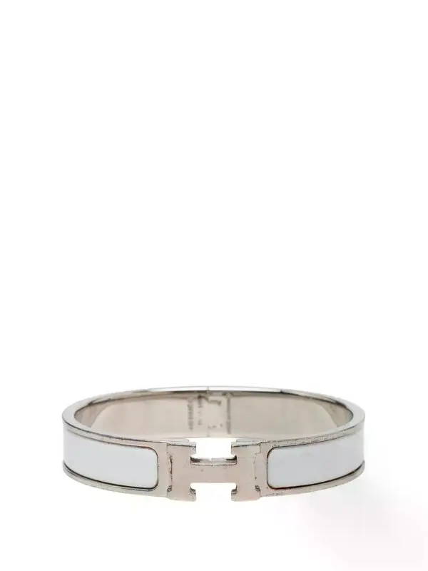 Hermès 1990-2010 Narrow Enamel Clic Clac H Bracelet Pm Costume Bracelet - Neutrals