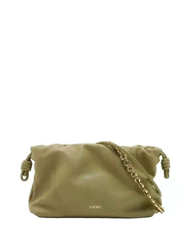 Loewe 2024-2026 Medium Mellow Nappa Lambskin Flamenco Purse Satchel - Green