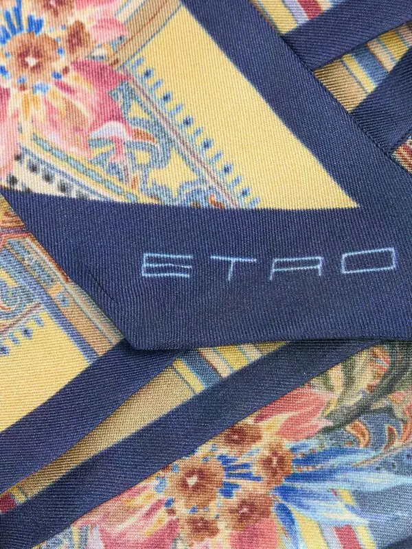 Etro Silk Twill Paisleyina With Paisley Motif - Blue