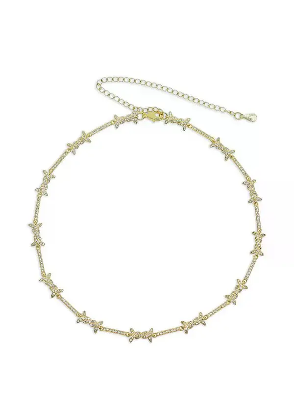 AMIE DUBAI Crystal-embellished Barbed-wire Necklace - Gold