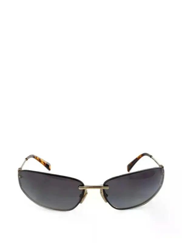 Miu Miu Rimless Rectangle-frame Sunglasses - Gold