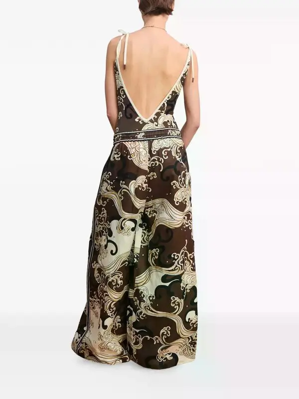ALEMAIS Otis Wave-print Trousers