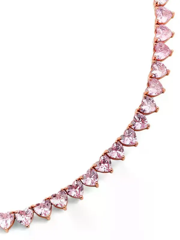 LADY D WORLD Heart-cut Zirconia Tennis Necklace