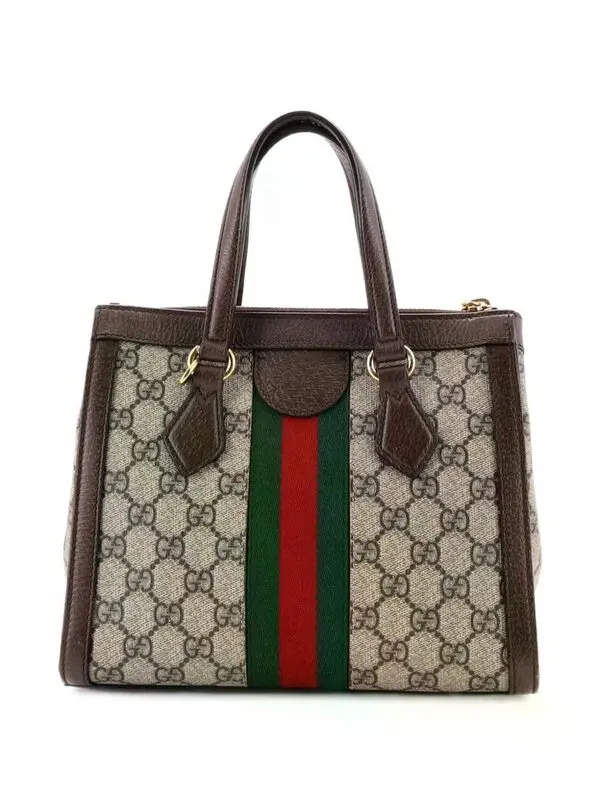 Gucci Ophidia Top Handle Gg Coated Canvas Small Tote Bag