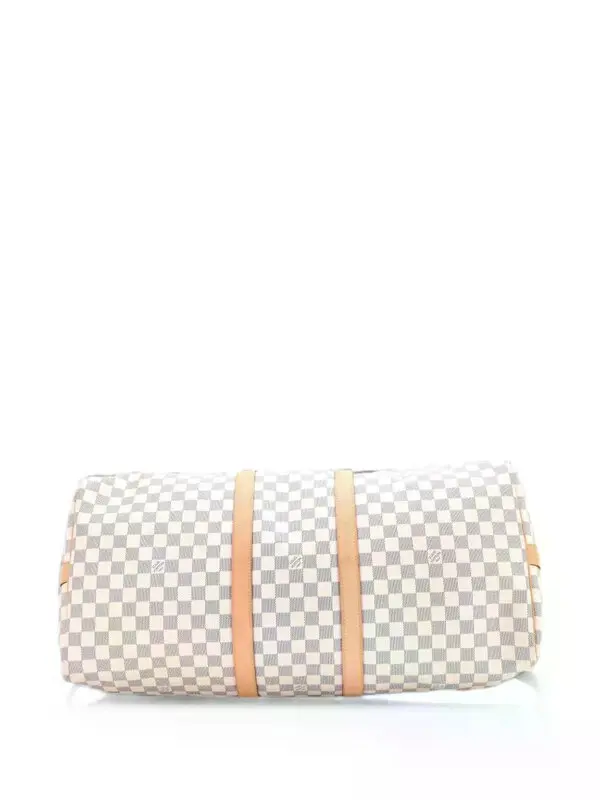 LOUIS VUITTON Keepall Bandouliere Damier 55 Travel Bag - White