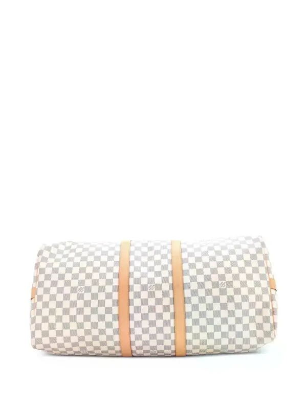 LOUIS VUITTON Keepall Bandouliere Damier 55 Travel Bag - White