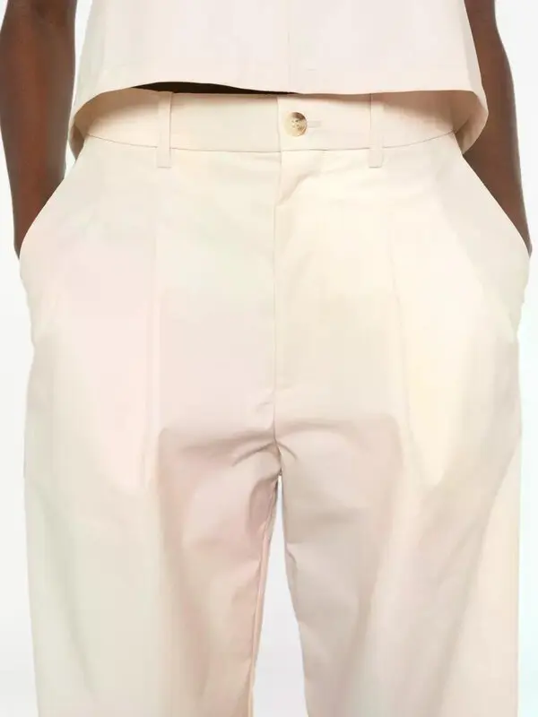 Wardrobe.NYC Beige Pleated Palazzo Pants