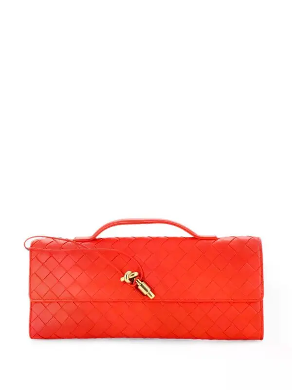 Bottega Veneta Andiamo Top Handle Clutch Bag - Orange