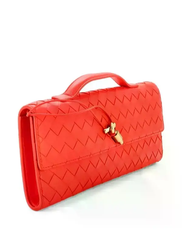 Bottega Veneta Andiamo Top Handle Clutch Bag - Orange