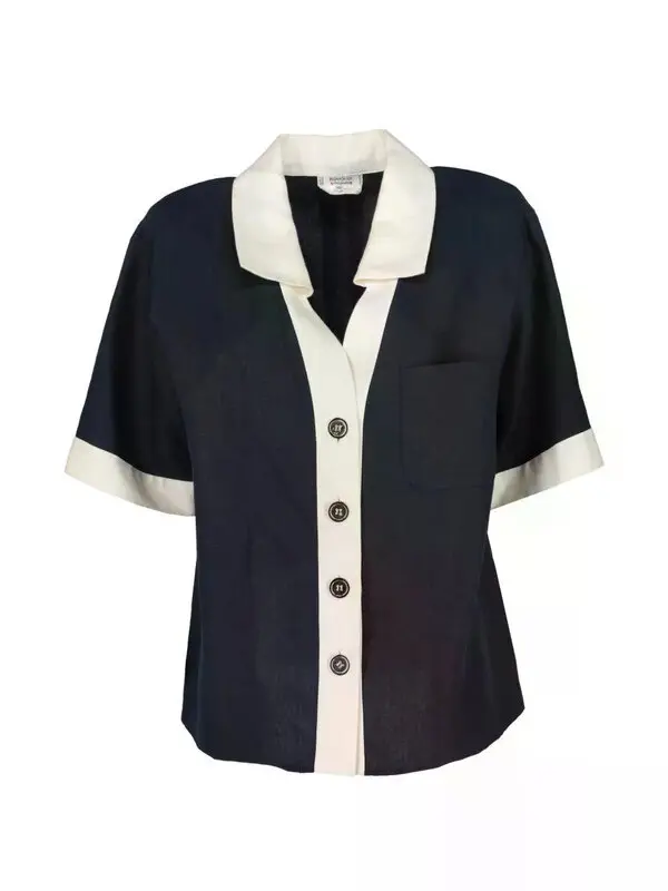 Saint Laurent Contrast-trim Shit - Blue