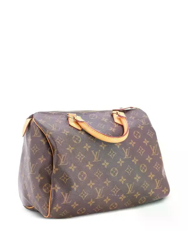 LOUIS VUITTON Speedy Handbag Monogram Canvas 30 Satchel - Brown