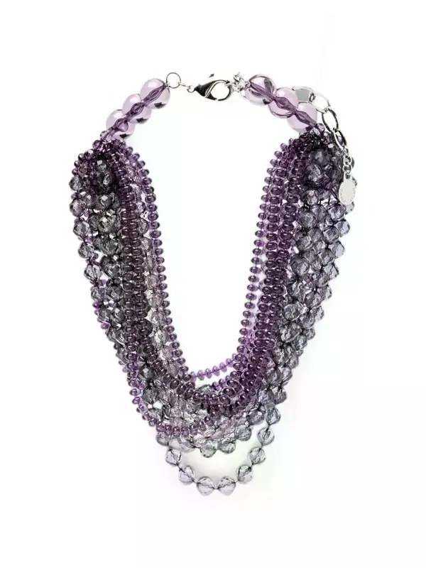 Emporio Armani Beaded Multi-strand Necklace - Purple