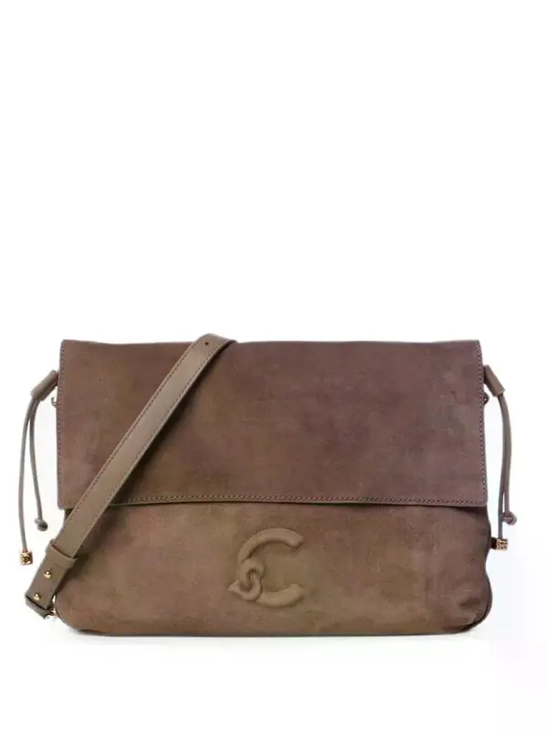 COCCINELLE Small Lidia Suede Logo-embossed Shoulder Bag - Brown
