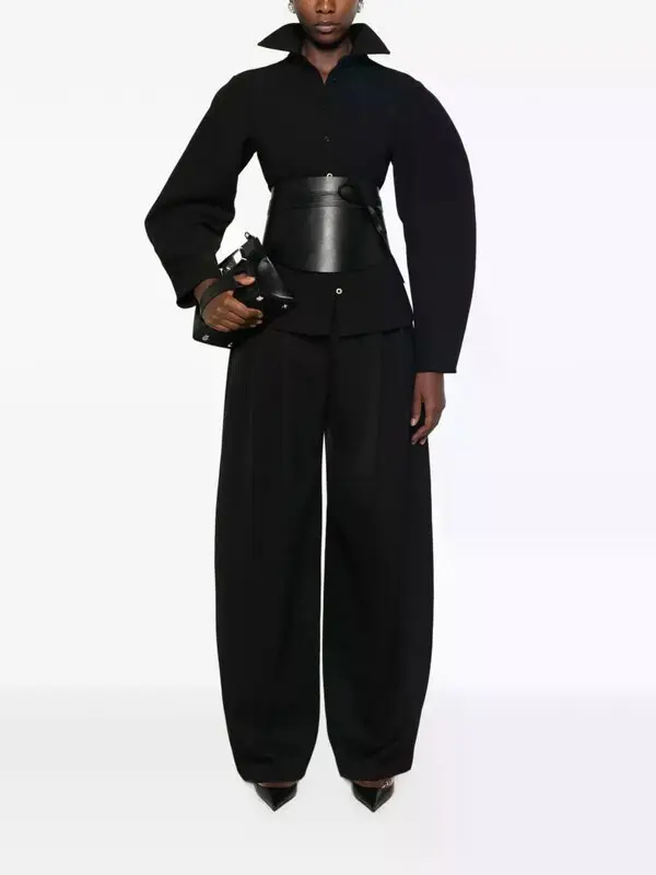 MUGLER Pleated Wide-leg Trousers